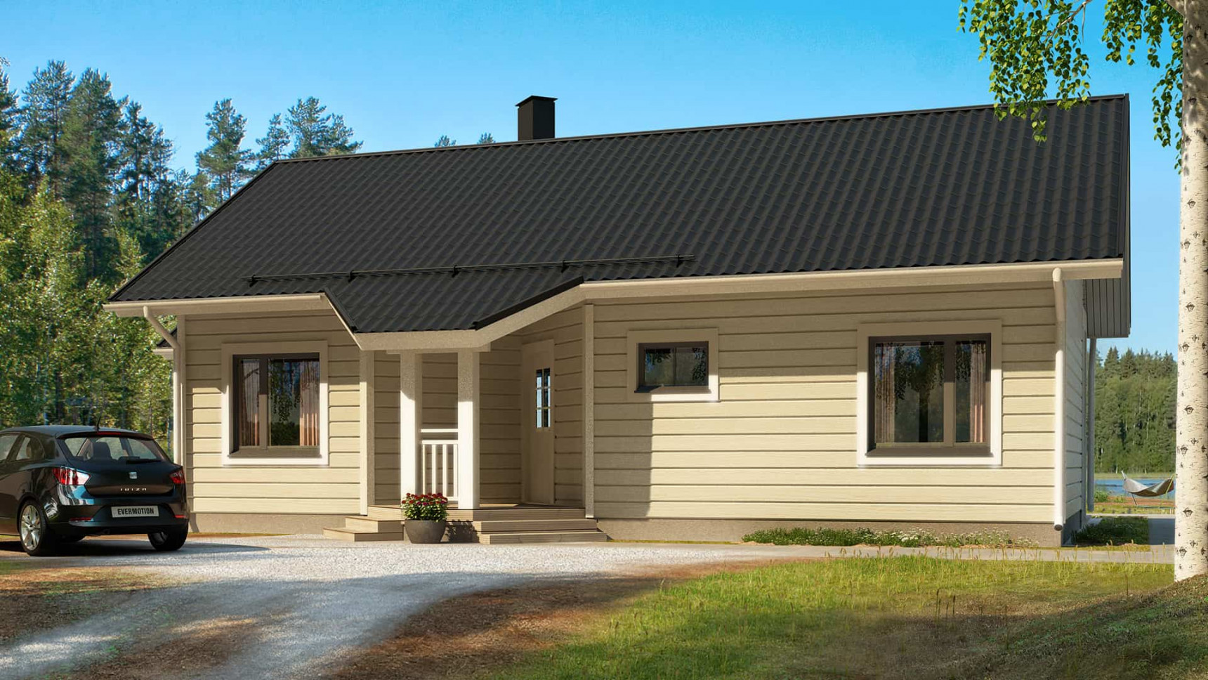 Hirsihuvila Järvikarhu 87s - Kuusamo Hirsitalot